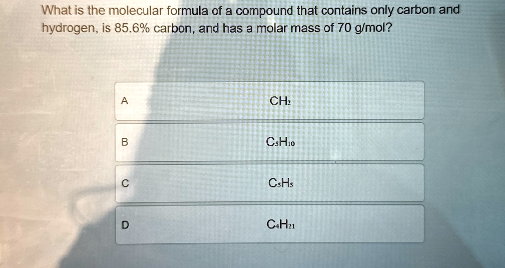 what is the molecular formula of a compound that contains only carbon ...
