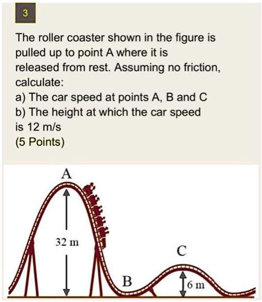 SOLVED:The roller coaster shown in the figure is pulled up to point A ...
