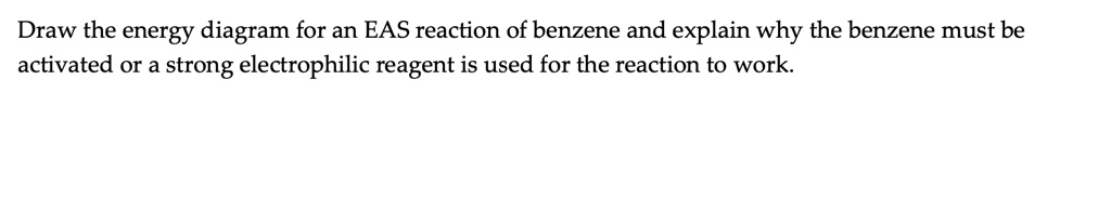 SOLVED: Draw the energy diagram for an EAS reaction of benzene and ...