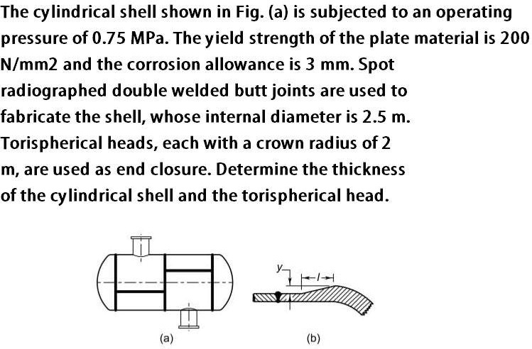 SOLVED: Photo from ^M@Â£!@^ The cylindrical shell shown in Fig: (a) is ...