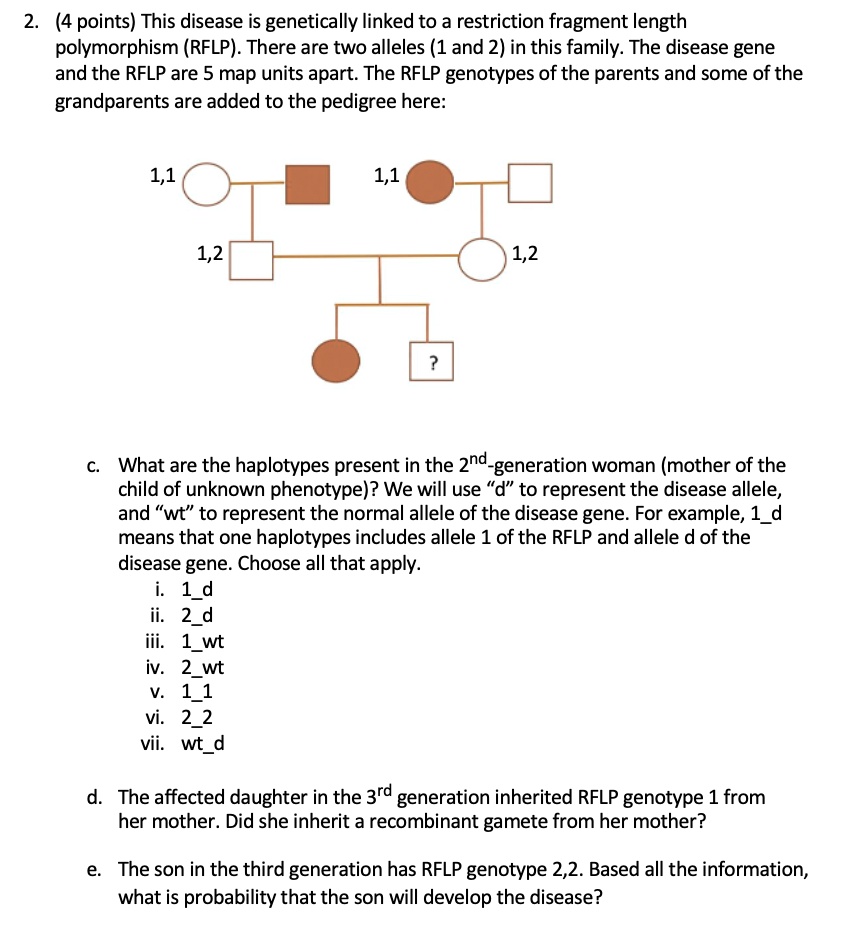 SOLVED: This disease is genetically linked to a restriction fragment ...