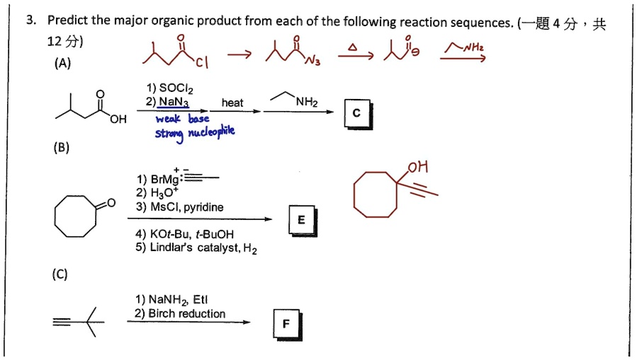 3. Predict the major organic product from each of the following ...