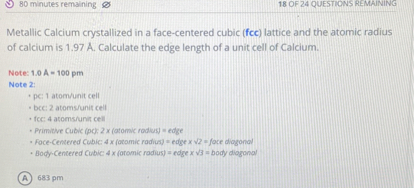 SOLVED: 80 minutes remaining ∅ 18 OF 24 QUESTIONS REMAINING Metallic ...