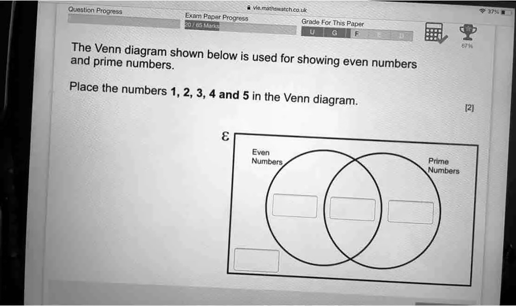 The Venn diagram shown below is used for showing even...