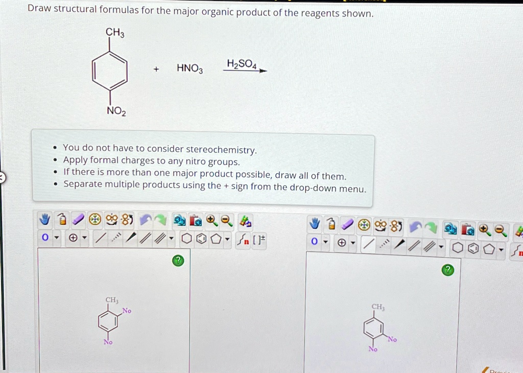 Draw structural formulas for the major organic product of...