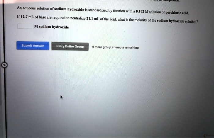 SOLVED: An aqueous solution of sodium hydroxide standardized by titration with 0.102 M solution ...