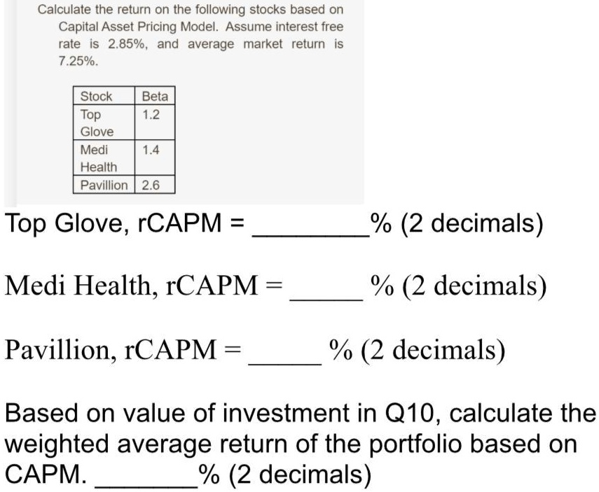 SOLVED: Calculate the return on the following stocks based on the ...