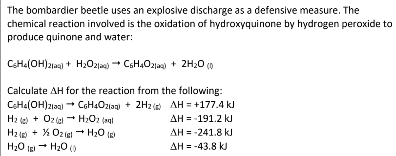 SOLVED: The bombardier beetle uses an explosive discharge as a ...