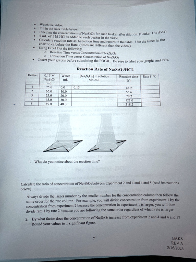 SOLVED: Texts: Watch the video. Fill in the Data Table below. 5 mL of 1 M HCl is added to each ...