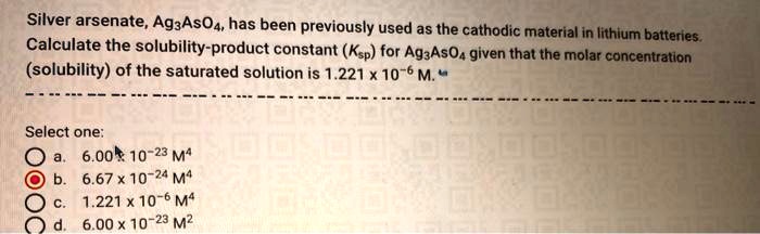 silver arsenate ag3aso4 has been previously used as the cathodic ...