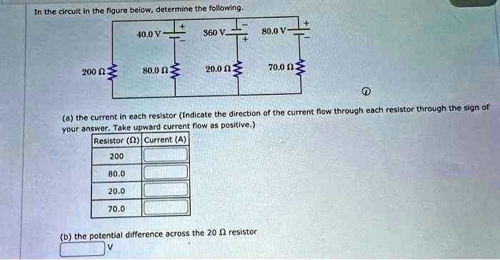 SOLVED: In the circuit in the figure below, determine the following: a) the current in each ...