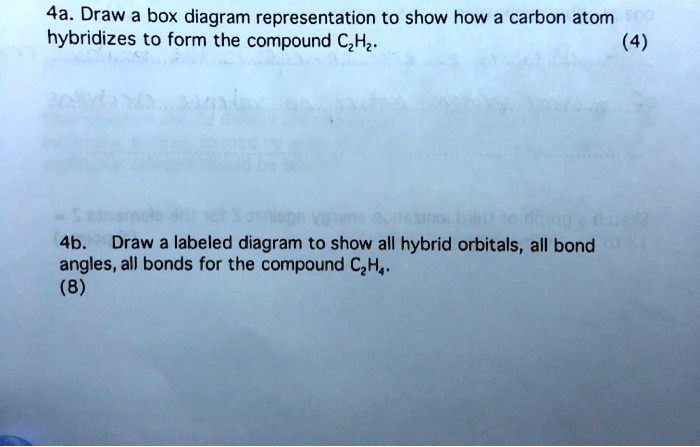 SOLVED: 4a. Draw a box diagram representation to show how a carbon atom ...