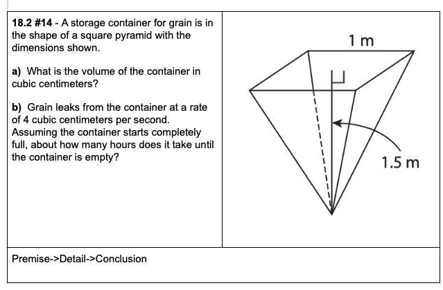 SOLVED: 'A storage container for grain is in the shape of a square ...