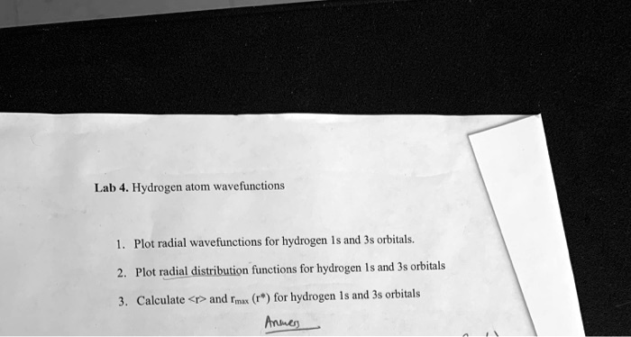 Solved Lab 4 Hydrogen Atom Wavelunctions Plot Radial Wavefunetions For
