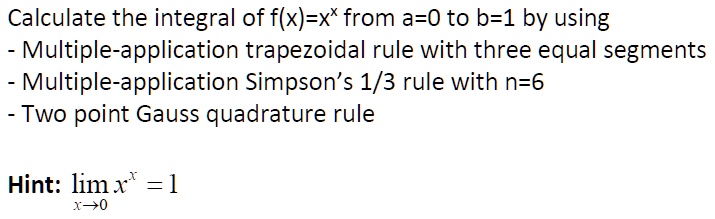 calculate the integral of fx x from a0 to b1 by using multiple ...