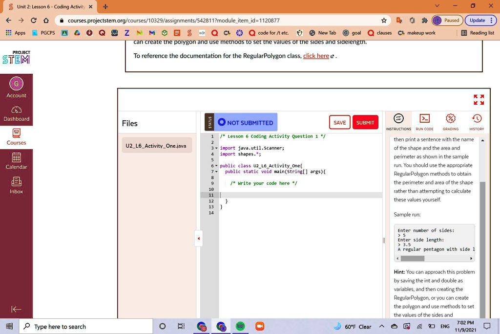 Solved Unit 2 Lesson 6 Coding Activity 1 Write Code Which Takes Inputs From The User For