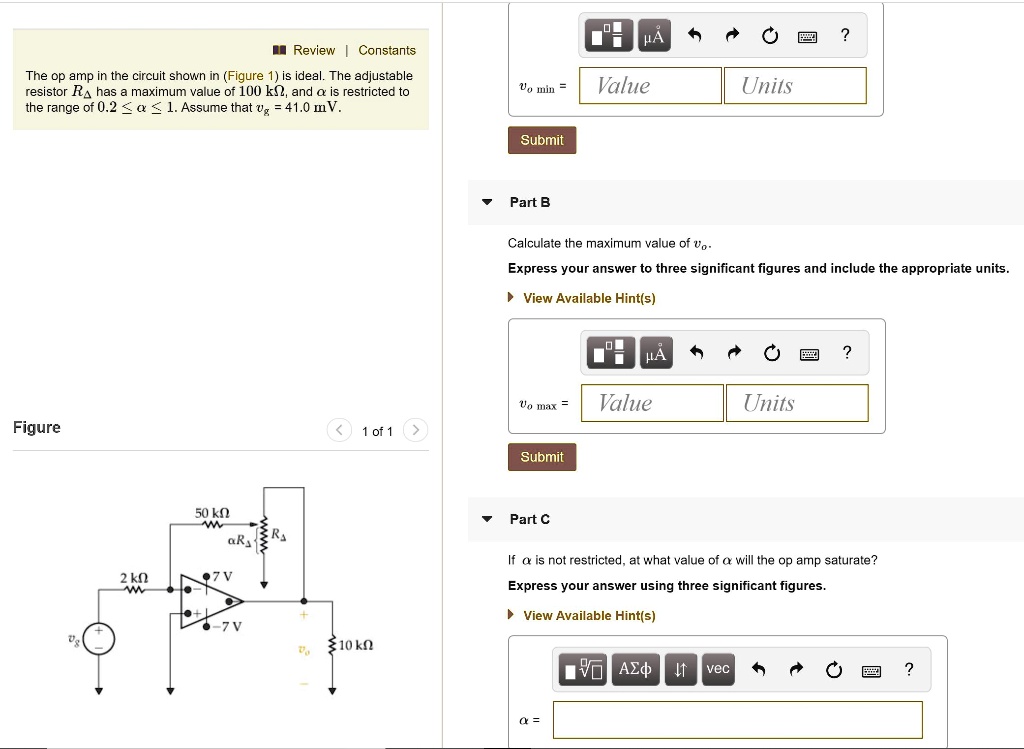 SOLVED: Calculate the minimum value of vo. Express your answer to three significant figures and ...