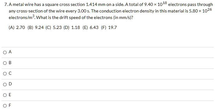 7ametal wire has square cross section 1414mm ona sidea total...