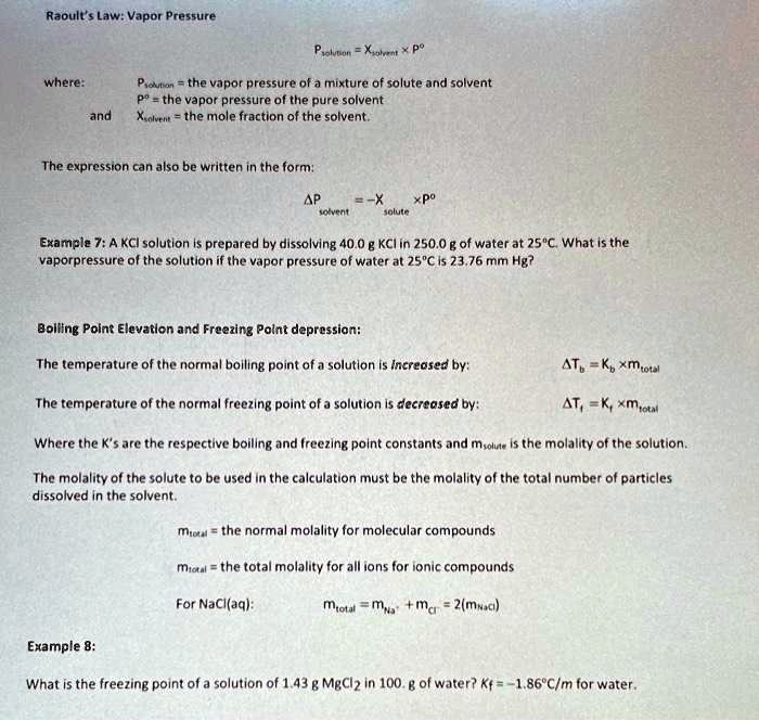 SOLVED: Texts: Raoult's Law: Vapor Pressure Pouton = the vapor pressure ...