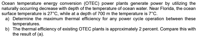 ocean temperature energy conversion otec power plants generate power by ...