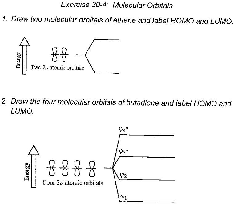 draw the four molecular orbitals of ethene and label homo and lumo draw ...