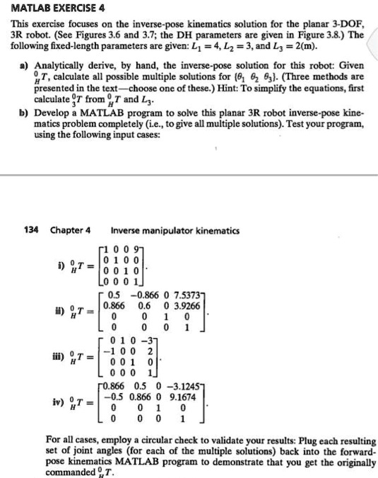 Matlab Exercise 4 This Exercise Focuses The Inverse Pose Kinematics Solution For The Planar 3 