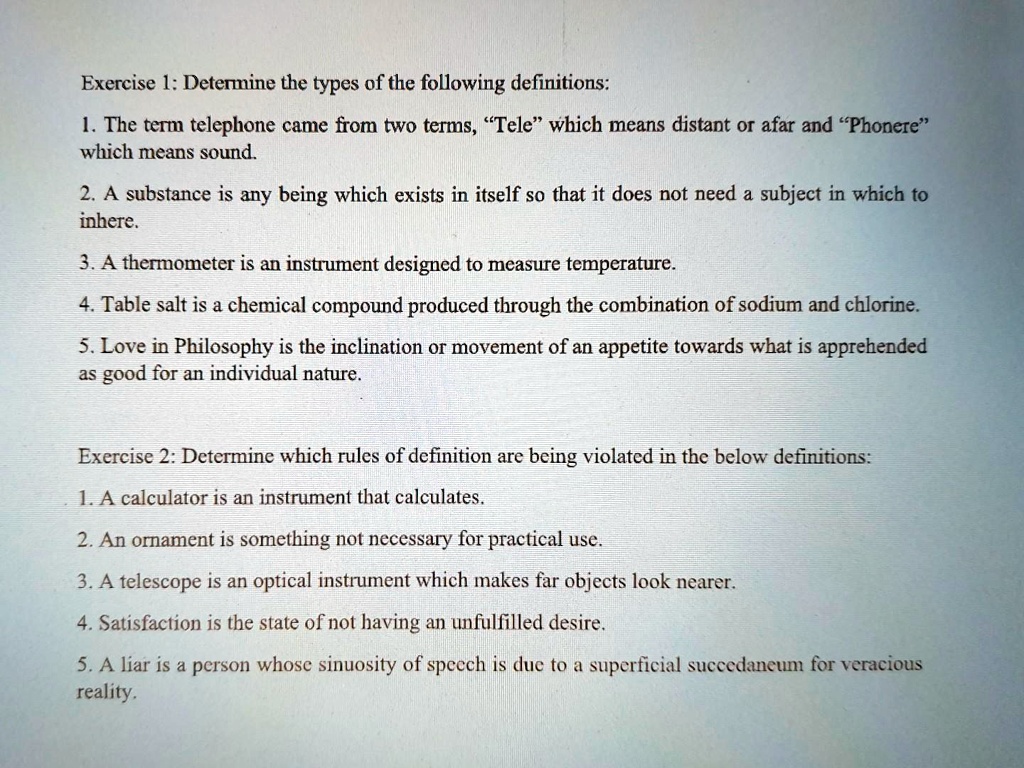 Exercise 1: Determine the types of the following definitions: 1. The ...