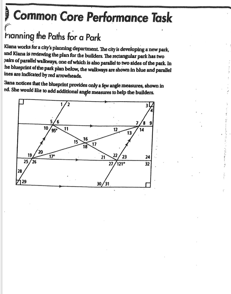 Common Core Performance Task Fianning the Paths for a Park Kiana works ...