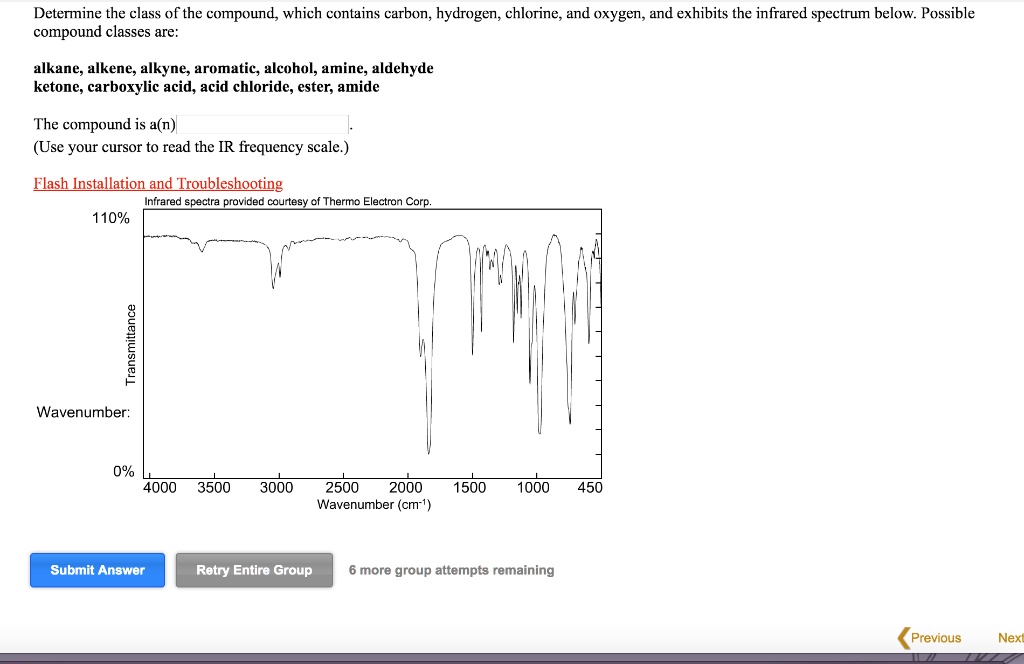 SOLVED: Determine the class of the compound which contains carhon ...