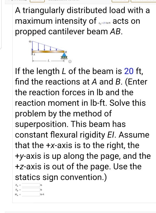 SOLVED: A triangularly distributed load with a maximum intensity of ...