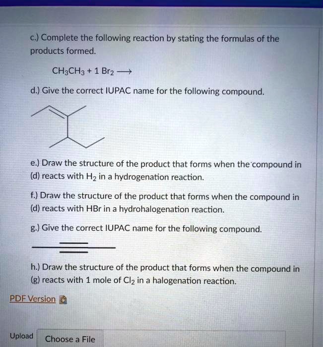 SOLVED: c) Complete the following reaction by stating the formulas of the products formed ...