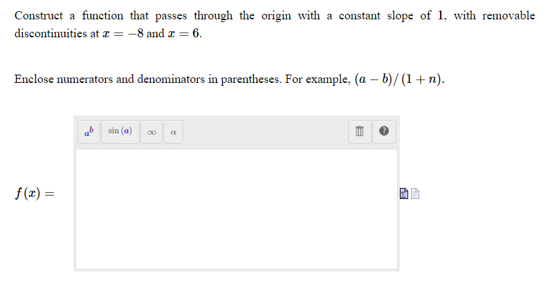 Construct A Function That Passes Through The Origin With A Constant