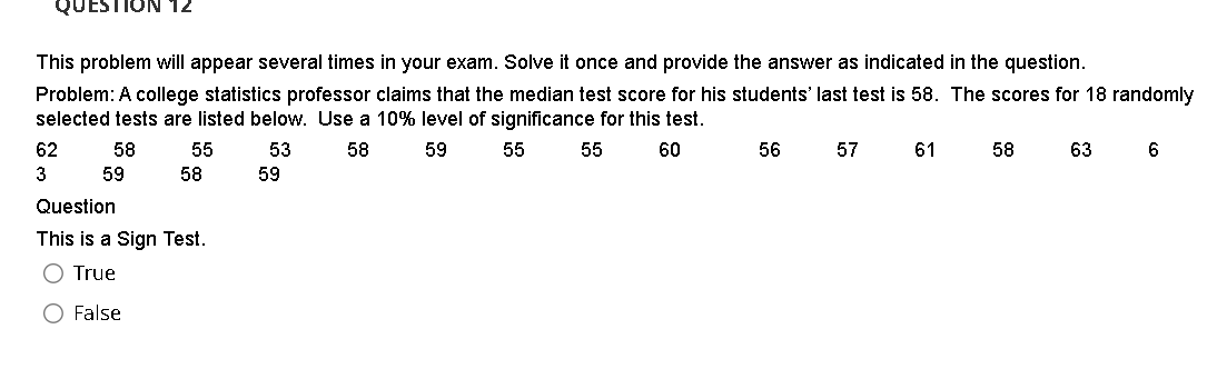 This problem will appear several times in your exam. Solve it once and ...
