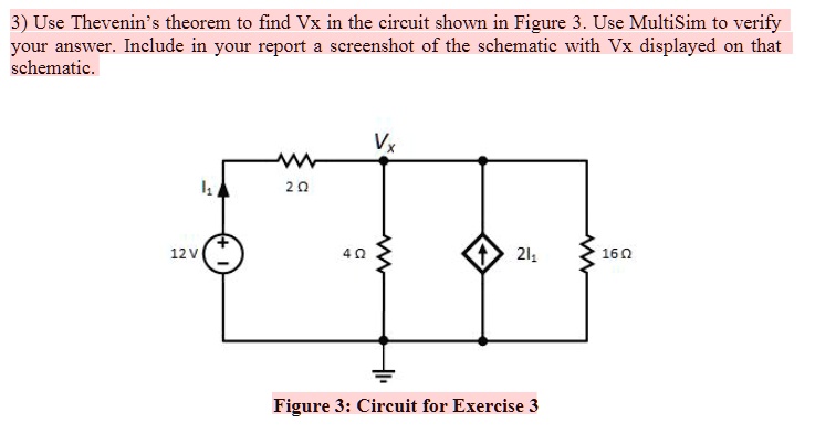 SOLVED: Use Thevenin's theorem to find Vx in the circuit shown in ...