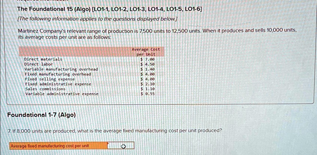 The Foundational 15 (Algo) [LO1-1, LO1-2, LO1-3, LO1-4, LO1-5, LO1-6] [The following information ...