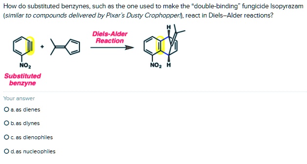 How do substituted benzynes, such as the one used to make the "double ...