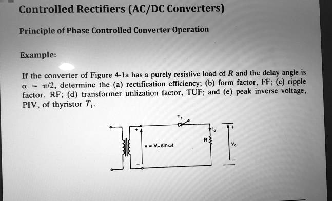Controlled Rectifiers (AC/DC Converters) Principle of Phase Controlled ...