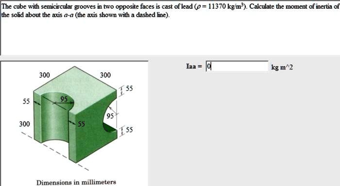 SOLVED: The cube with semicircular grooves in two opposite faces is ...