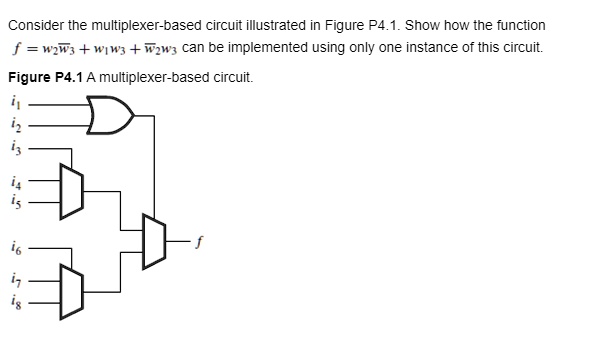 Consider the multiplexer-based circuit illustrated in Figure P4.1. Show how the function f ...