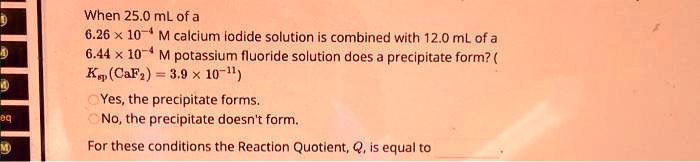 SOLVED: 1. Yes, the precipitate forms. 2. No, the precipitate doesn't form. 3. For these ...
