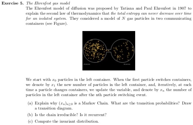 The Ehrenfest gas model, also known as the Ehrenfest model of diffusion ...