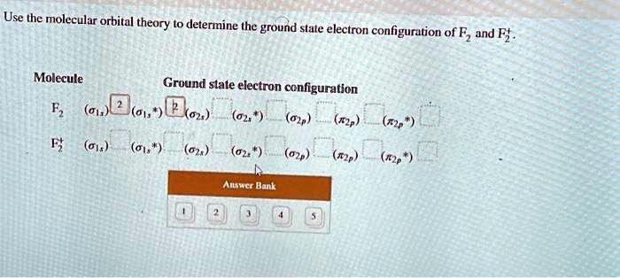 SOLVED: Use the molecular orbital theory to determine the ground state ...