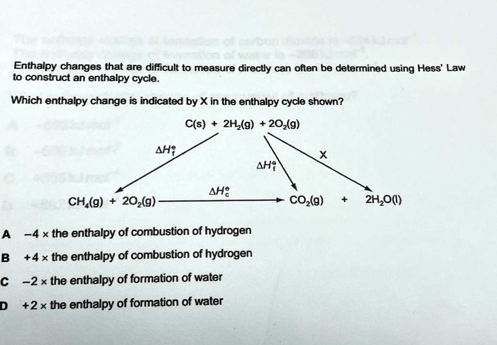 Enthalpy changes that are difficult to measure directly can often be determined using Hess' Law ...