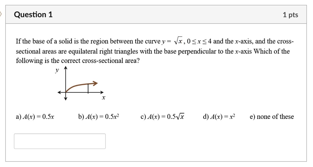 SOLVED: If the base of a solid is the region between the curve y = âˆšx, 0