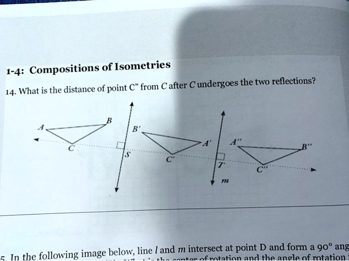 SOLVED: 1-4: Compositions of Isometries distance of point C" from C ...