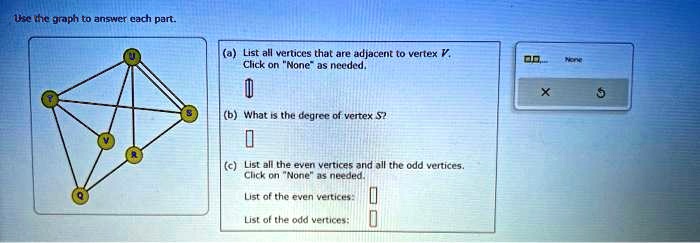Solved Texts Use The Graph To Answer Each Part A List All Vertices That Are Adjacent To