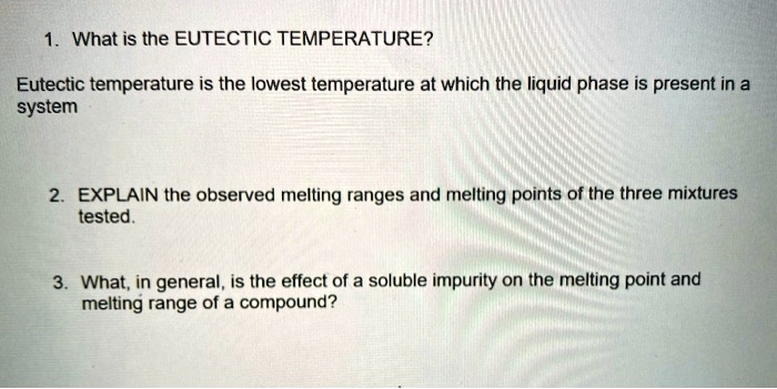 what is the eutectic temperature eutectic temperature is the lowest ...