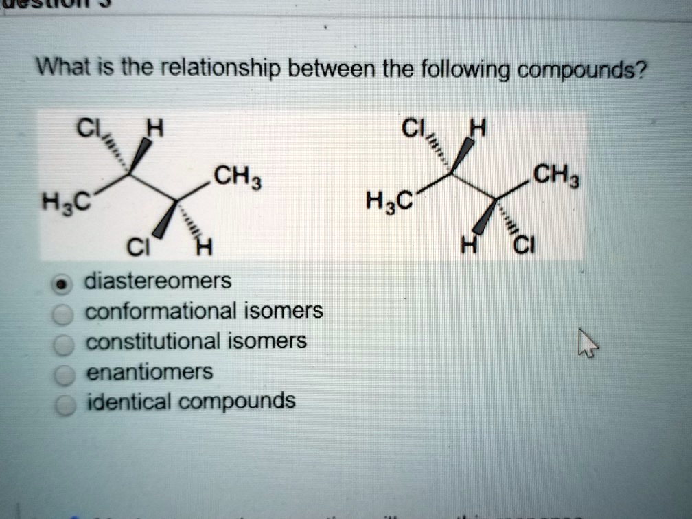 SOLVED: e@ What is the relationship between the following compounds? Cl Ci I CHa CHa H3C H;c CI ...