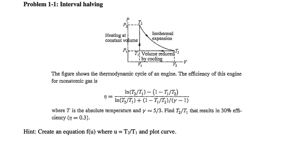 Solved Problem 1 1 Interval Halving Heating At Constant Volume Isothermal Expansion Volume
