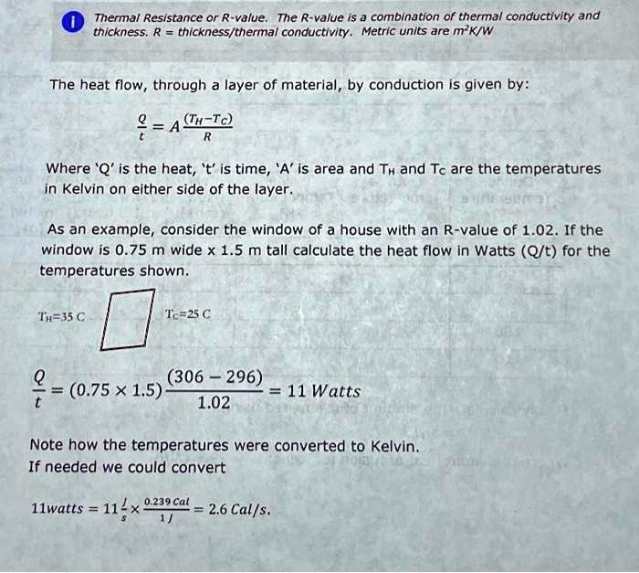 Thermal Resistance or R-value. The R-value is a combination of thermal ...
